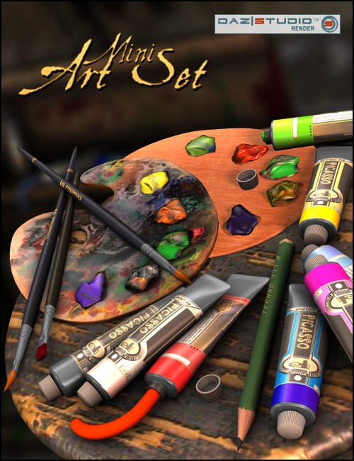 Mini Art Set | 3d Models for Daz Studio and Poser