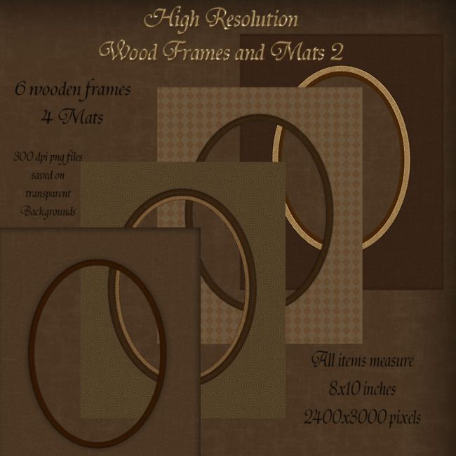 Wood Frames and Mats 2 | 3d Models for Daz Studio and Poser