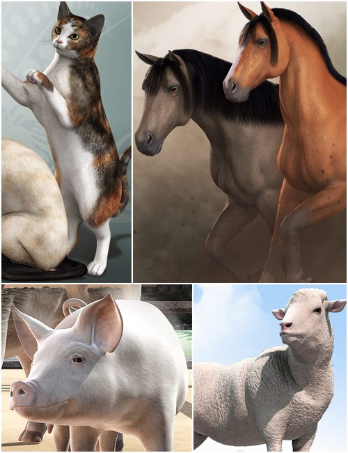 Animal Starter Bundle | 3d Models for Daz Studio and Poser