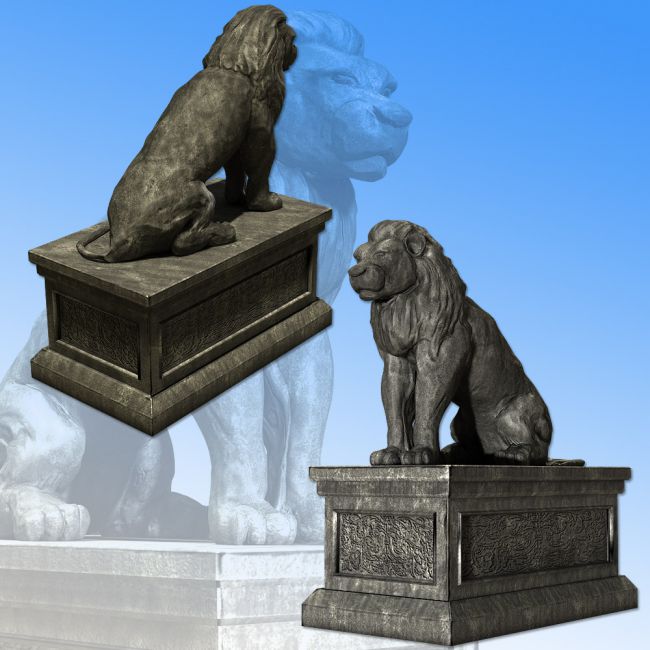 Lion Statue | 3d Models for Daz Studio and Poser