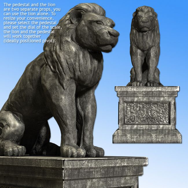 Lion Statue | 3d Models for Daz Studio and Poser