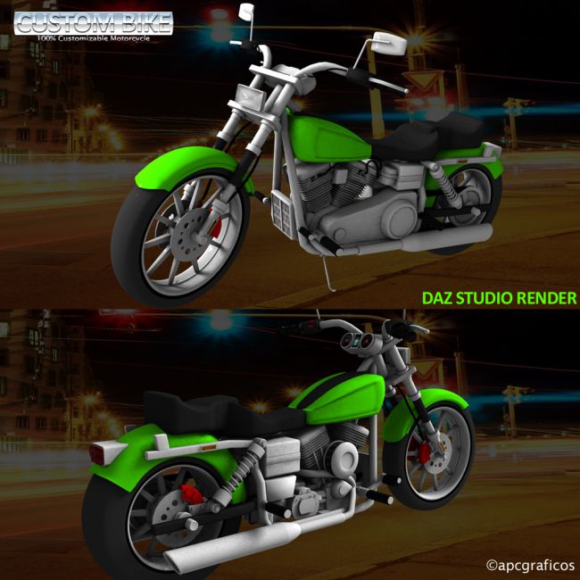 Custom Bike | 3d Models for Daz Studio and Poser