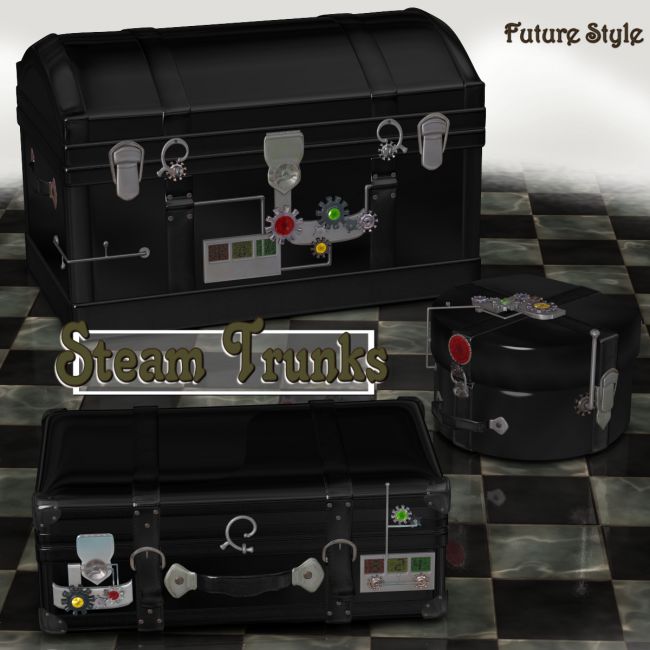 Steam Trunks | 3d Models for Daz Studio and Poser
