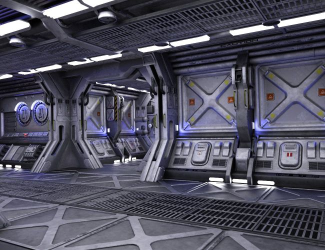 Damaged Corridor Construction Kit | 3d Models for Daz Studio and Poser