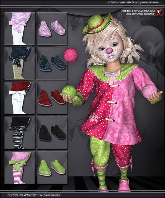 K4 Sweet little Clown | 3d Models for Daz Studio and Poser