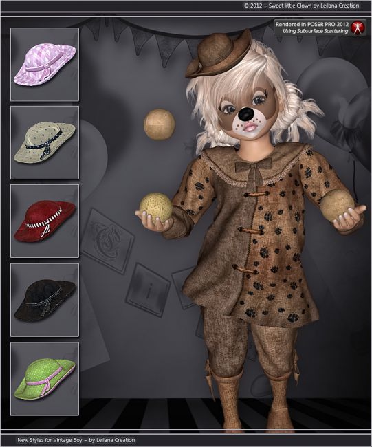 K4 Sweet little Clown | 3d Models for Daz Studio and Poser