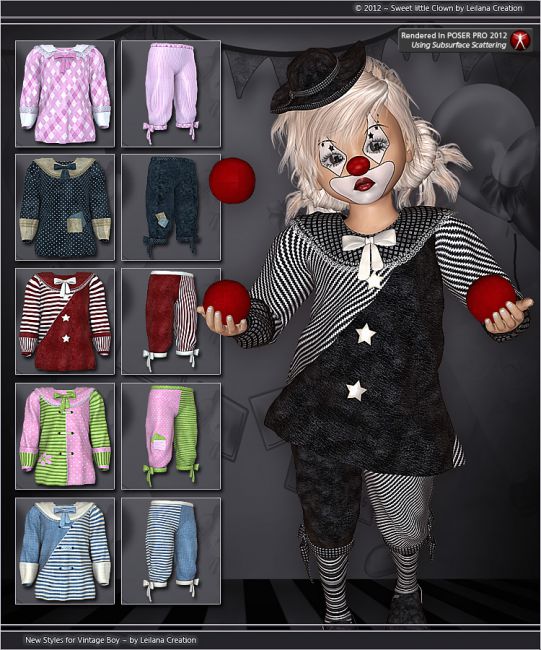K4 Sweet little Clown | 3d Models for Daz Studio and Poser