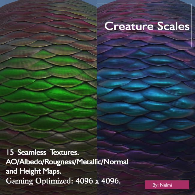 15 Creature Scales Textures with Texture Maps | 3d Models for Daz ...