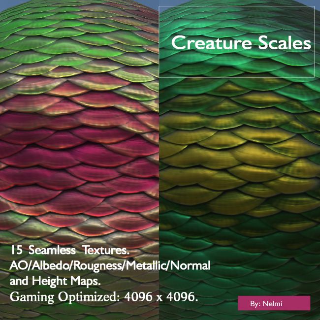 15 Creature Scales Textures with Texture Maps | 3d Models for Daz ...