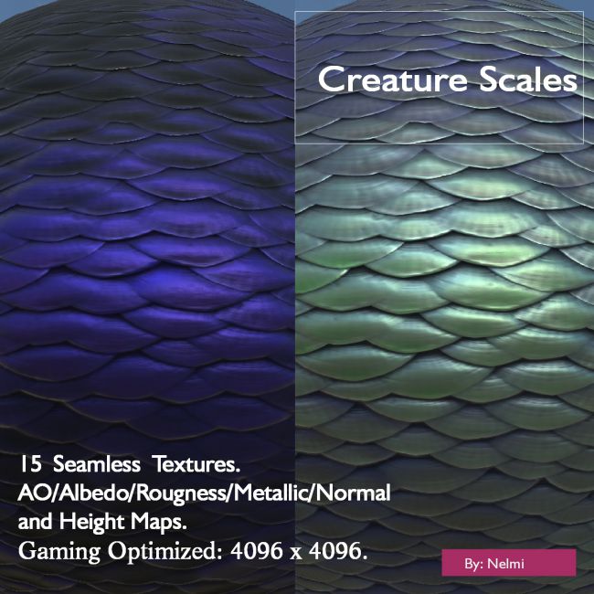 15 Creature Scales Textures with Texture Maps | 3d Models for Daz ...