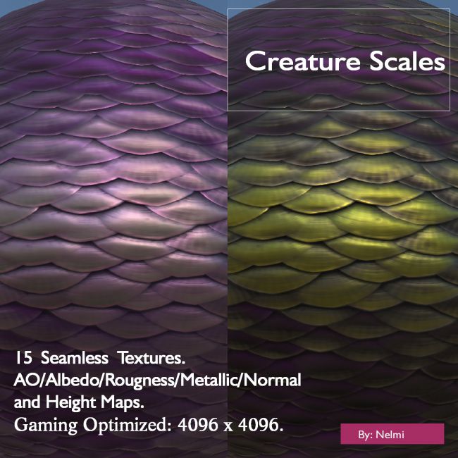 15 Creature Scales Textures with Texture Maps | 3d Models for Daz ...