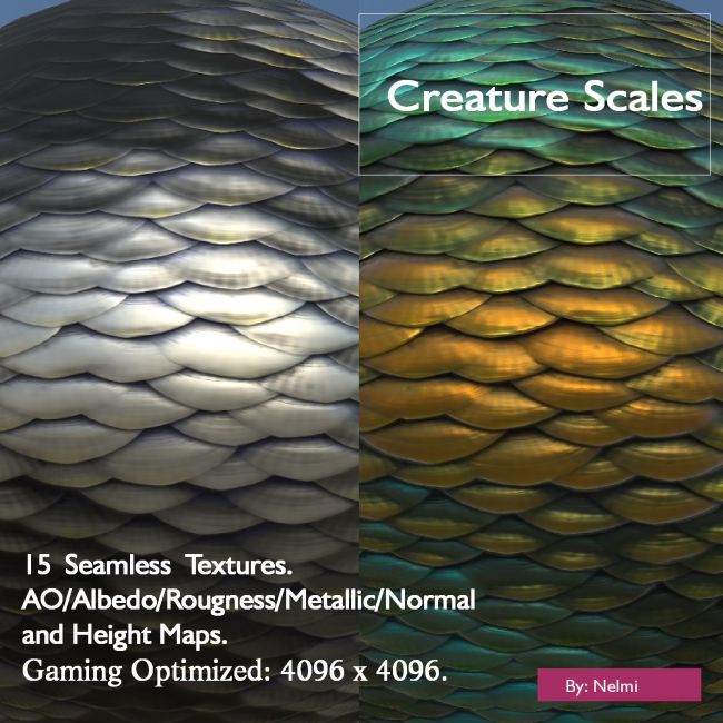 15 Creature Scales Textures with Texture Maps | 3d Models for Daz ...