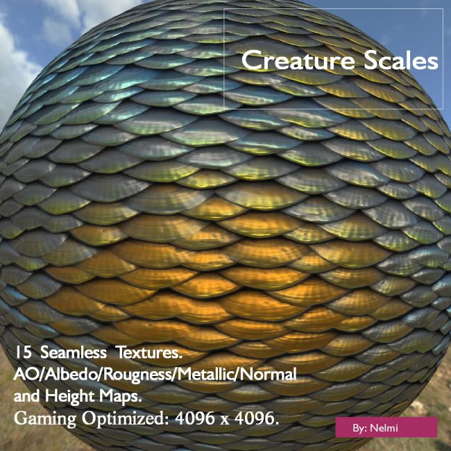 15 Creature Scales Textures with Texture Maps | 3d Models for Daz ...
