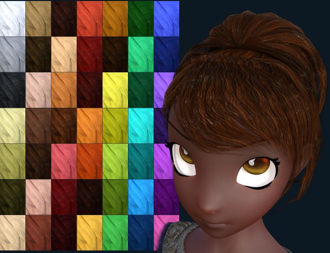 FSL Toon Hair Shaders Iray | 3d Models for Daz Studio and Poser