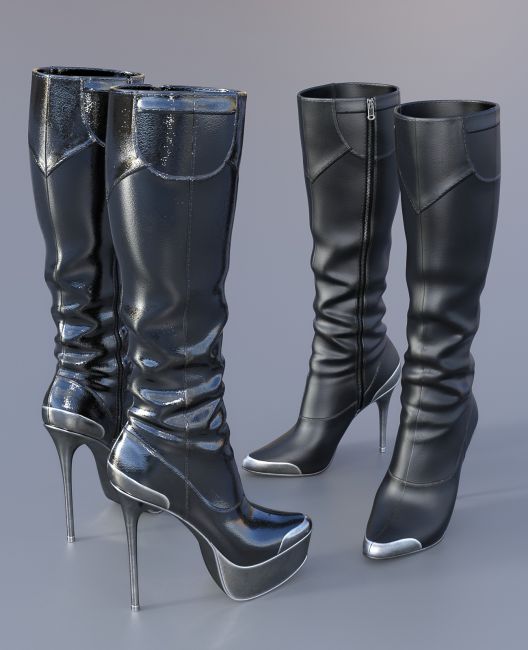 New styles for KneeBoots | 3d Models for Daz Studio and Poser
