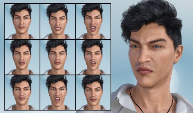 Emotional Guy - Expressions for Genesis 8 Male(s) and Owen 8 | 3d ...