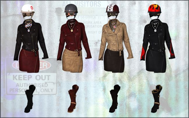 Classic Biker Gear Two Textures | 3d Models for Daz Studio and Poser