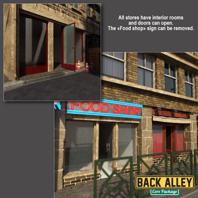 Back Alley Core Package for DS Iray | 3d Models for Daz Studio and Poser