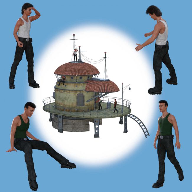 BUSY BODY Pose Set for Strangers House DS with Genesis 8 Female / Male ...