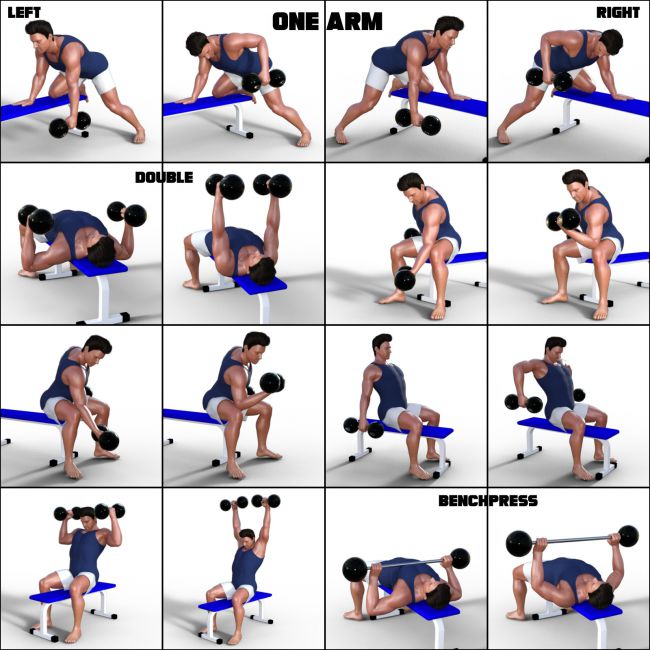 Workout pose set for G8M | 3d Models for Daz Studio and Poser