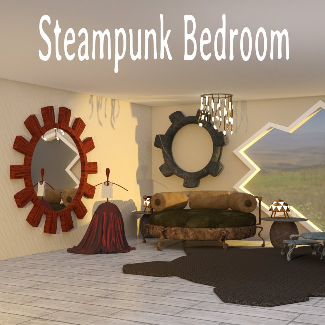 Steampunk Bedroom | 3d Models for Daz Studio and Poser
