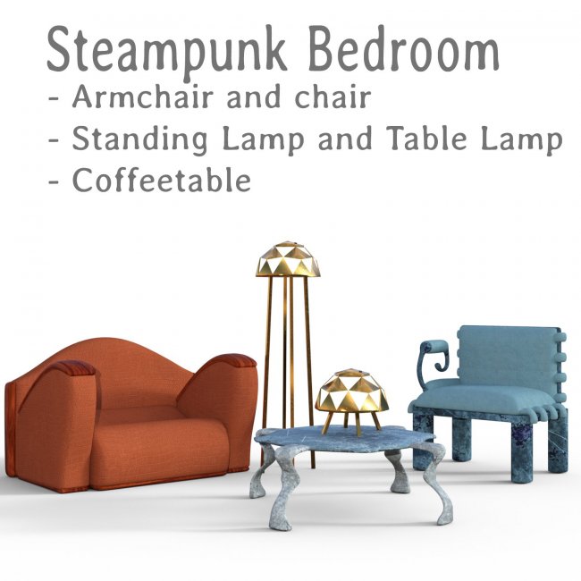 Steampunk Bedroom | 3d Models for Daz Studio and Poser