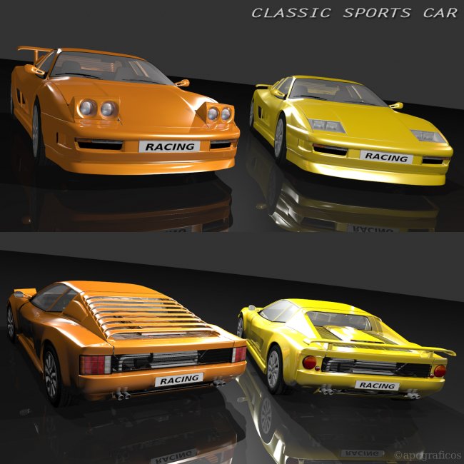 Classic Sports Car | 3d Models for Daz Studio and Poser