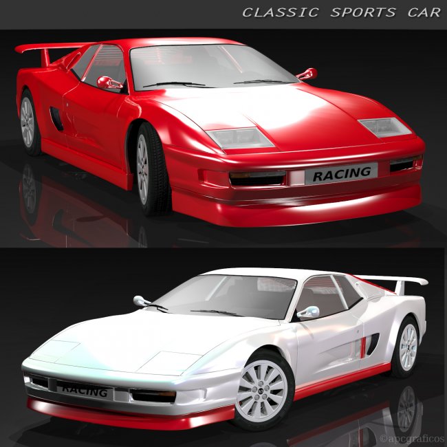 Classic Sports Car | 3d Models for Daz Studio and Poser