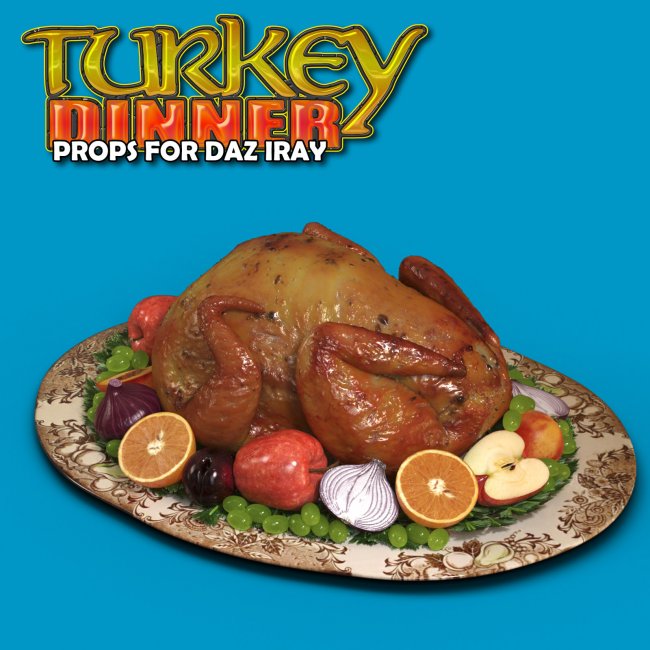 Exnem Turkey Dinner Props for Daz Studio Iray | 3d Models for Daz ...