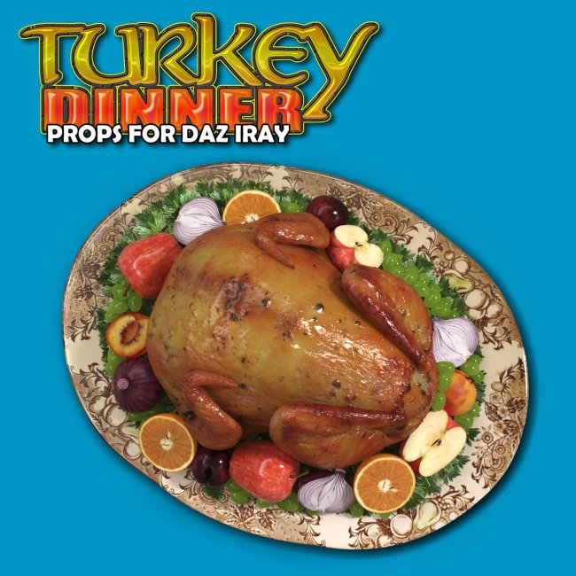 Exnem Turkey Dinner Props for Daz Studio Iray | 3d Models for Daz ...