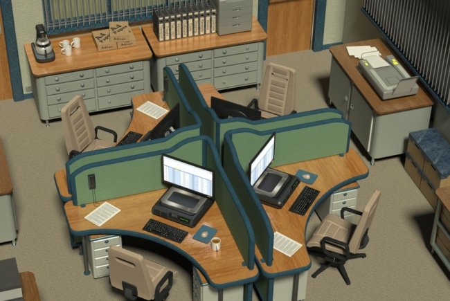 Mini Office Scene | 3d Models for Daz Studio and Poser