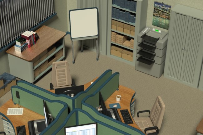 Mini Office Scene | 3d Models for Daz Studio and Poser