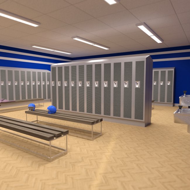 LBLC Football Locker Room | 3d Models for Daz Studio and Poser