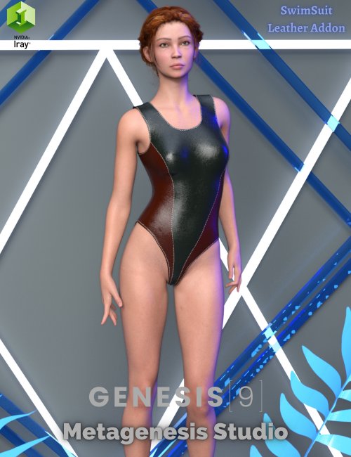 SwimSuit for Genesis 9 Leather Addon | 3d Models for Daz Studio and Poser