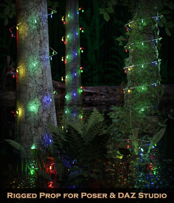 FRQ Props: String Lights | 3d Models for Daz Studio and Poser