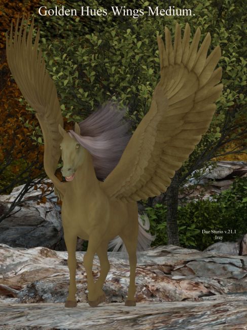 FLRD-GoldenHues for the HW Winged Horse | 3d Models for Daz Studio and ...