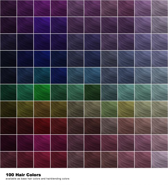 Long Hair and Bangs Hair Color Expansion | 3d Models for Daz Studio and ...