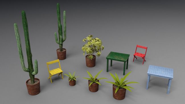 Colorful Toon Street | 3d Models for Daz Studio and Poser