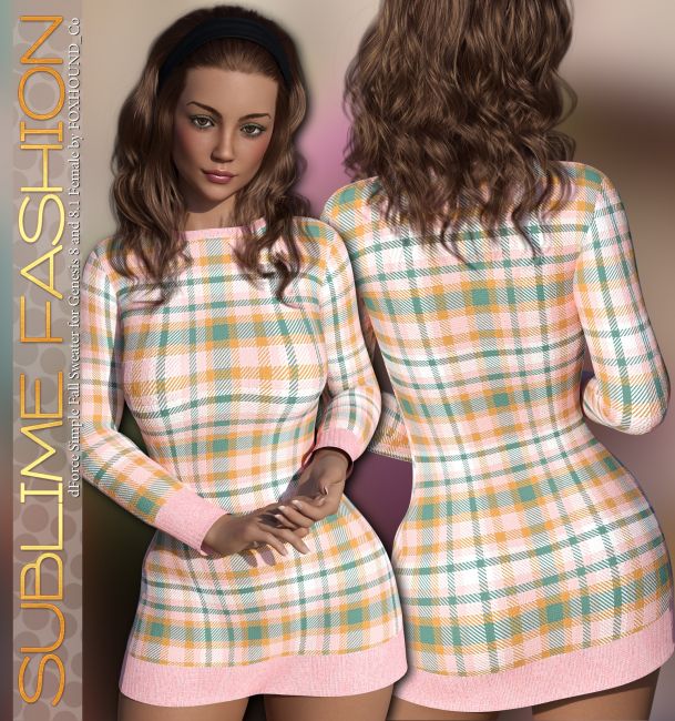 Sublime Fashion for dForce Simple Fall Sweater | 3d Models for Daz ...