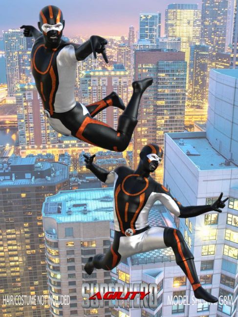 SuperHero Agility for G8M Volume 5 | 3d Models for Daz Studio and Poser