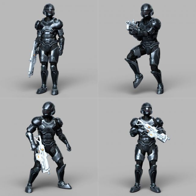 High Tech Cyborg Style Outfit Bundle for Genesis 9 | 3d Models for Daz ...