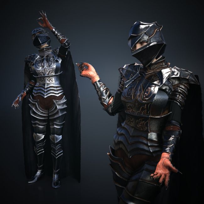 Midnight Armor Set for Genesis 8.1F and Genesis 9 | 3d Models for Daz ...