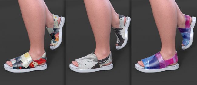 COG Flat Sandals Texture Pack | 3d Models for Daz Studio and Poser
