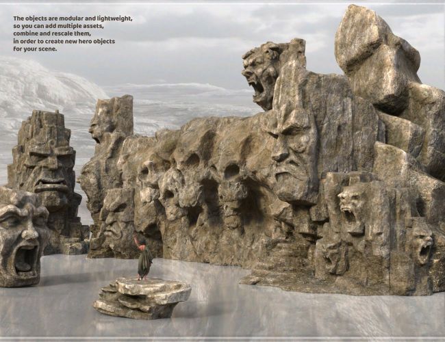 Screams In Stone | 3d Models for Daz Studio and Poser
