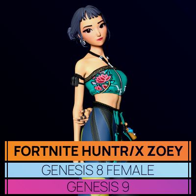 Fortnite HUNTR-X Zoey for Genesis 8 and 9 | 3d Models for Daz Studio ...