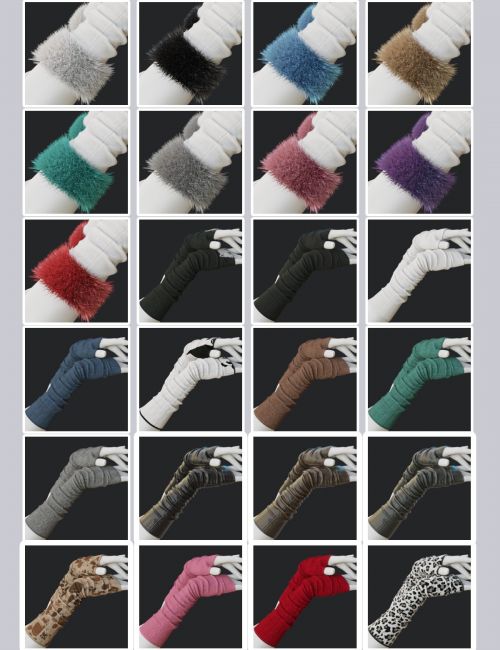 Fingerless Winter Mittens Genesis 8-8.1F and G9 | 3d Models for Daz ...