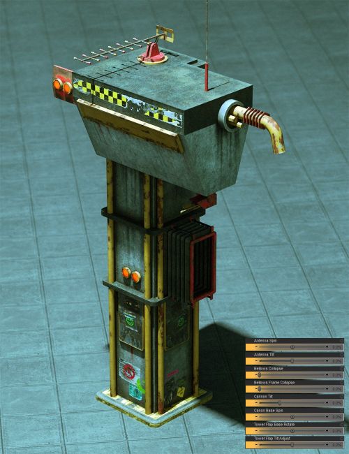 The Cog Regime Security Gate and Tower | 3d Models for Daz Studio and Poser