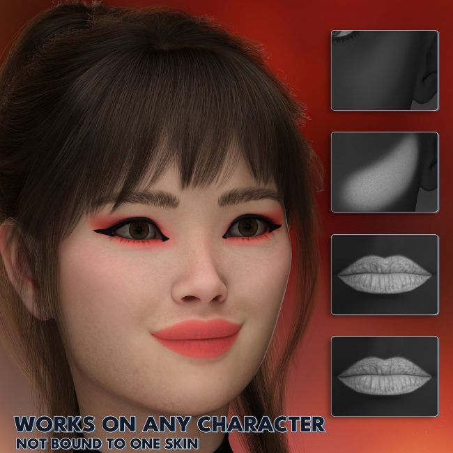 DD Makeup Editor - PBR Skin Makeup Tool for Genesis 9 Female | 3d ...