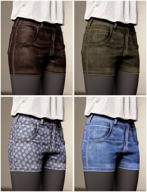Textures Add-On for Denim Shorts and Loose Top for Genesis 9 | 3d ...