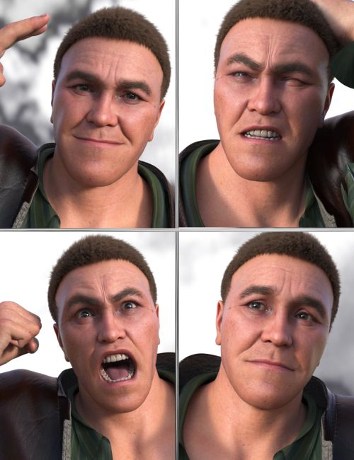 JW Old Times Expressions for Frankie 9 | 3d Models for Daz Studio and Poser
